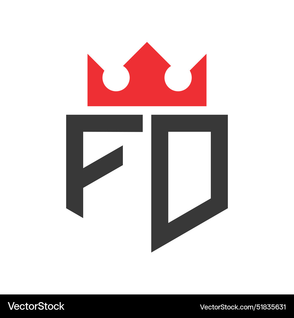 Letter fd crown logo Royalty Free Vector Image