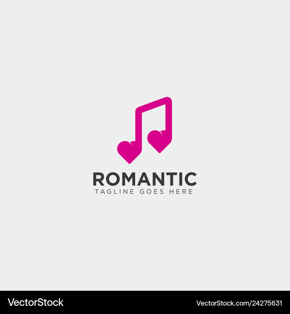 Love music symbol or logo template icon element Vector Image
