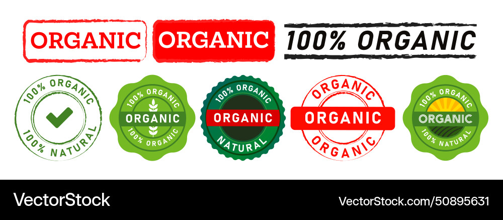 Organic rectangle circle stamp and seal badge Vector Image