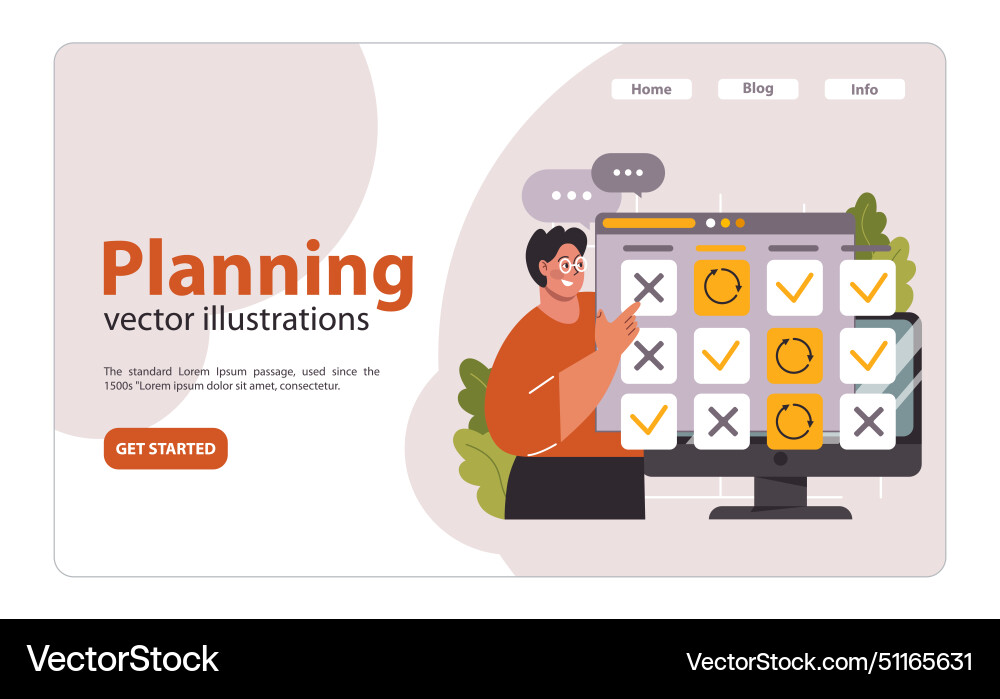 Planning concept flat Royalty Free Vector Image