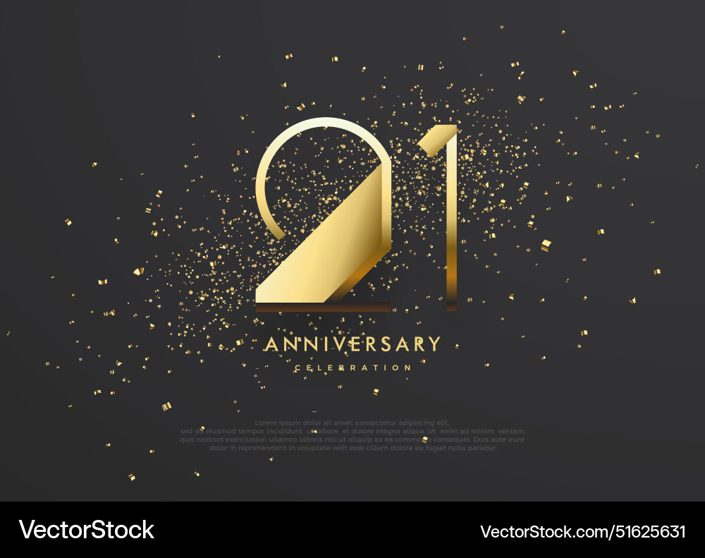 Premium 21st anniversary with unique number Vector Image