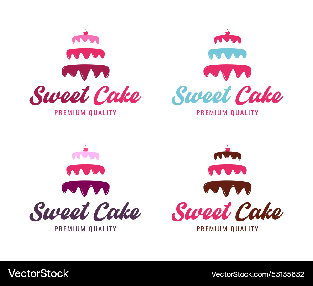 Cake logo design and bakery template Royalty Free Vector