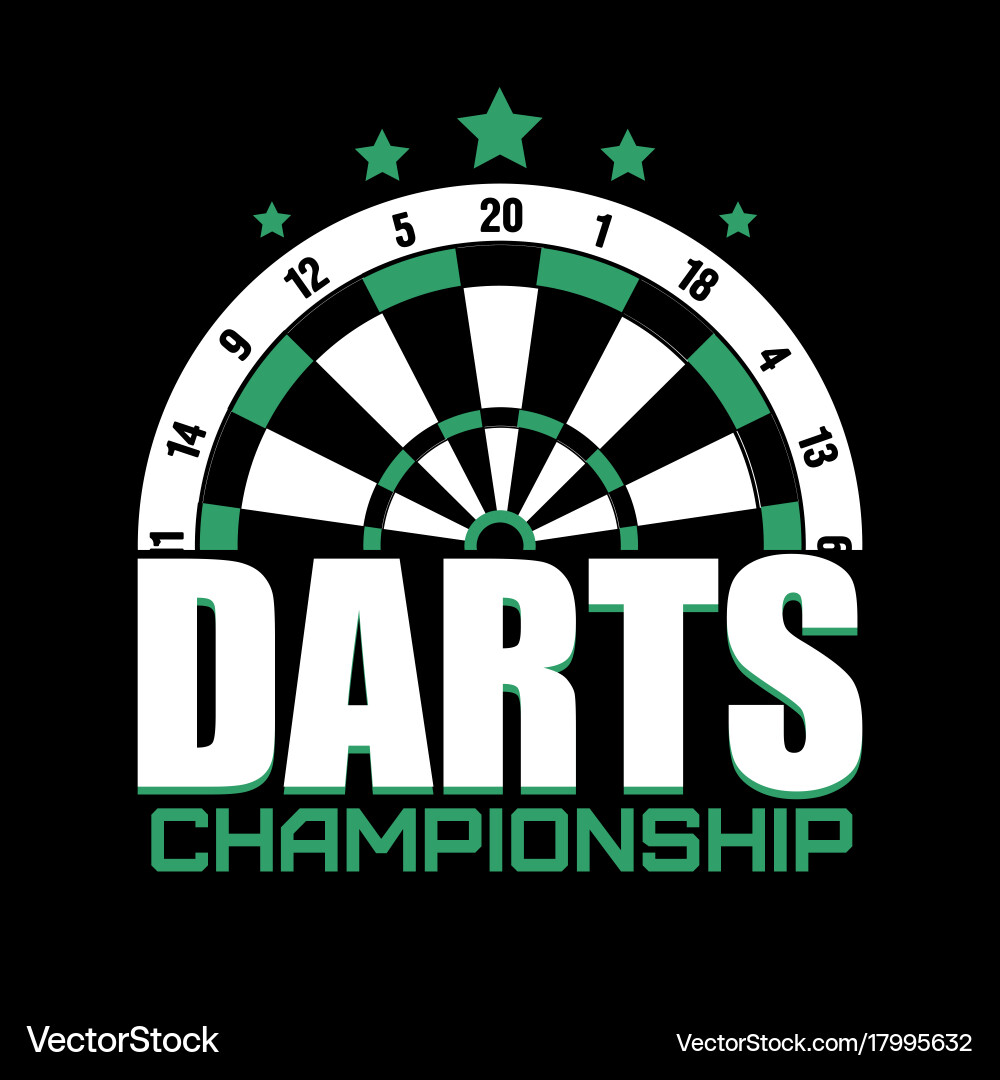 Darts label badge logo sporting symbols Royalty Free Vector