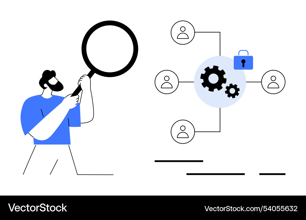 Data analysis and secure team collaboration Vector Image