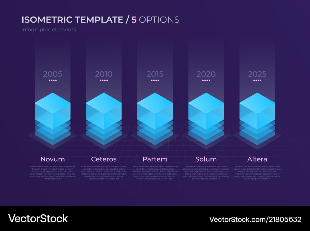 Design with isometric elements template Royalty Free Vector