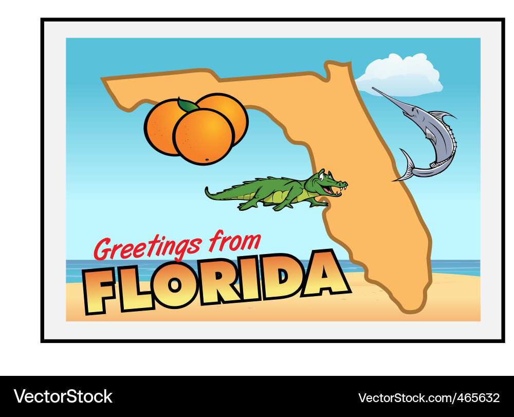 Florida greetings Royalty Free Vector Image - VectorStock