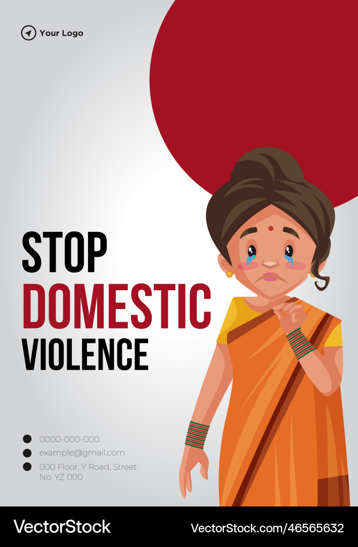 Flyer design of stop domestic violence template Vector Image