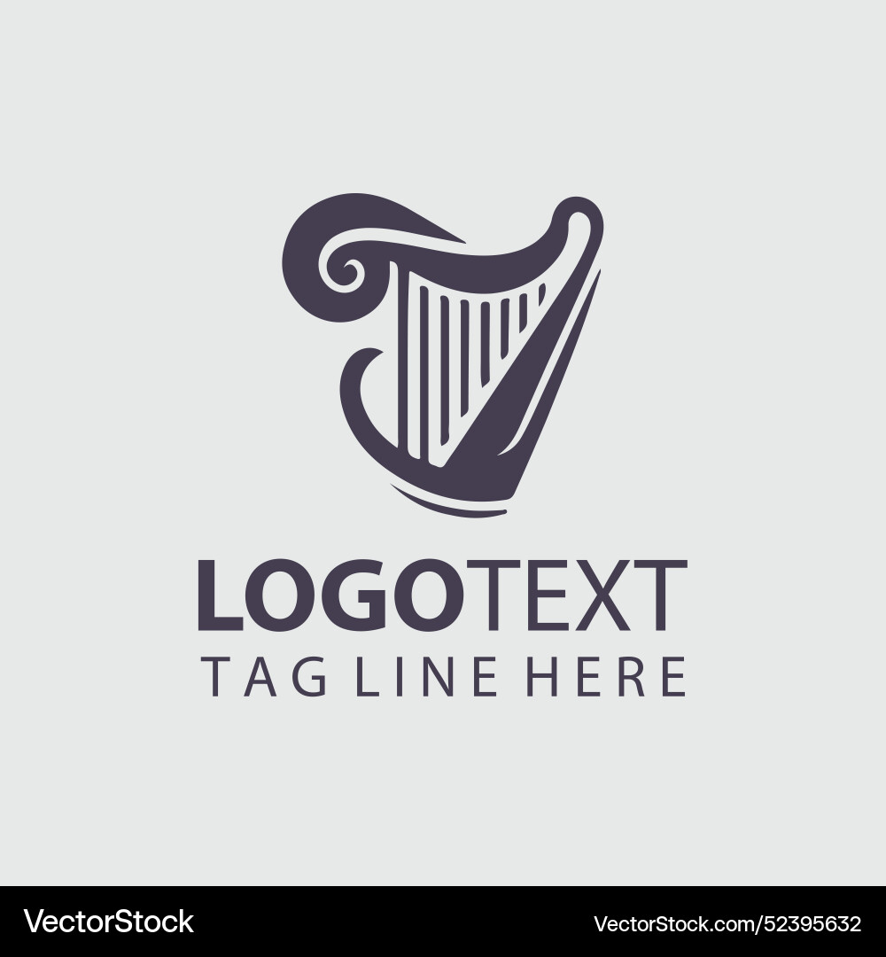 Harp logo Royalty Free Vector Image - VectorStock