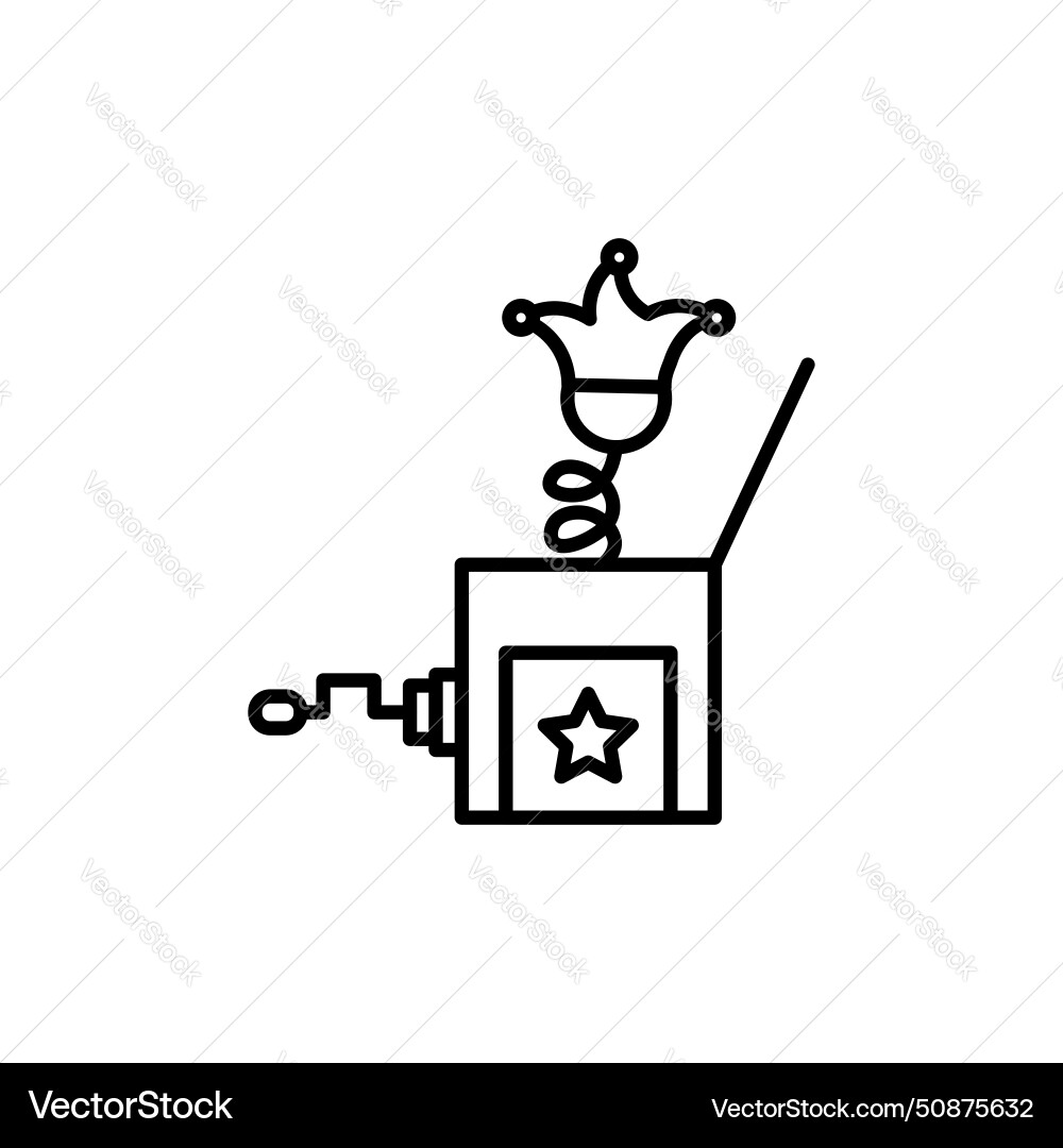 Jack in the box icon set prank joke Royalty Free Vector