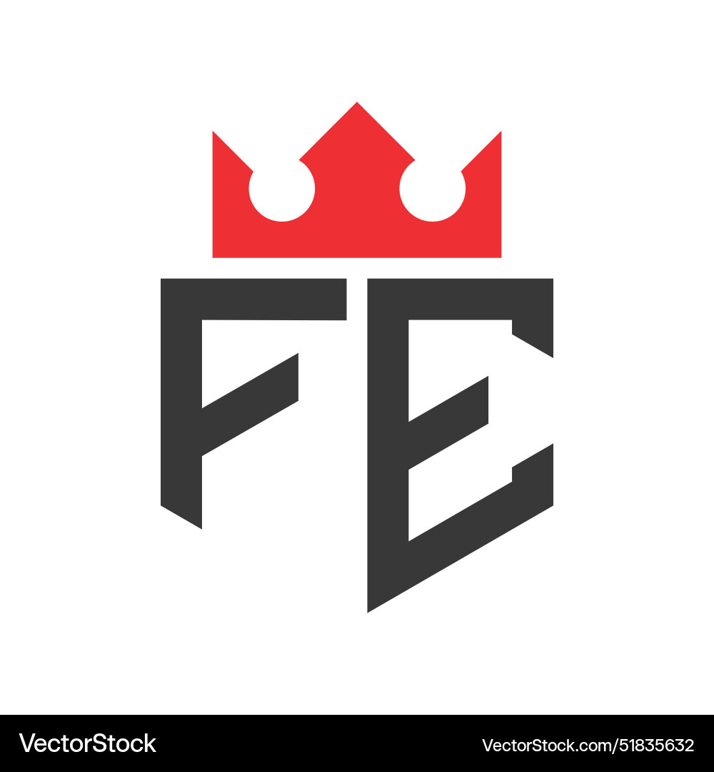 Letter fe crown logo Royalty Free Vector Image