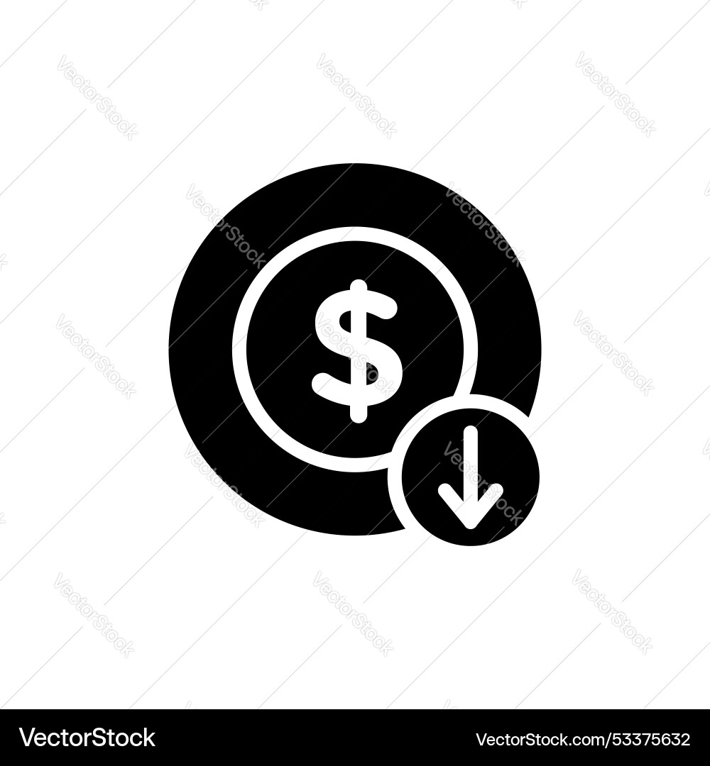 Lower cost icon set reduce price symbol in a back Vector Image