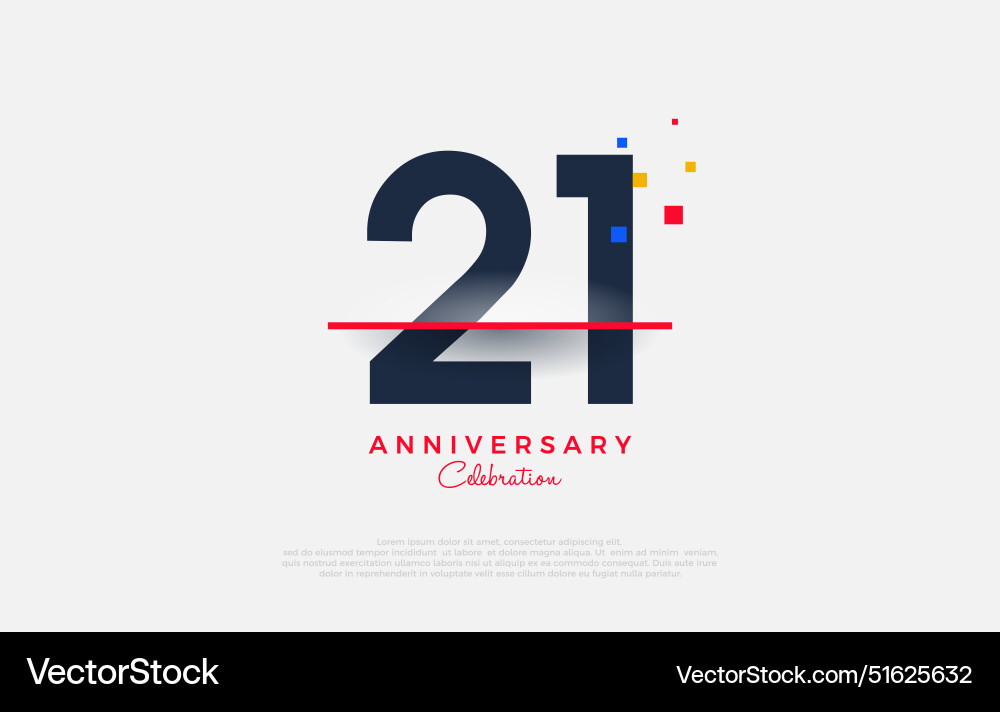 Number 21 design for anniversary celebration Vector Image