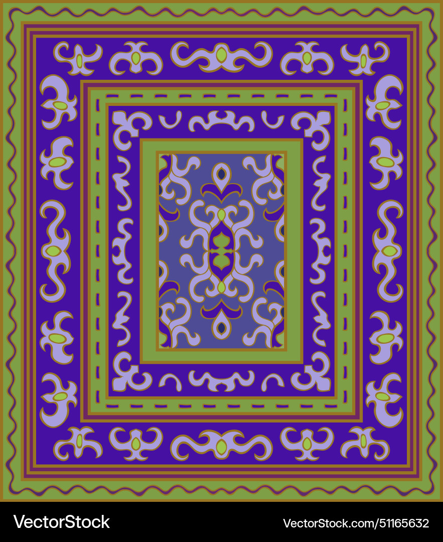Oriental carpet design Royalty Free Vector Image