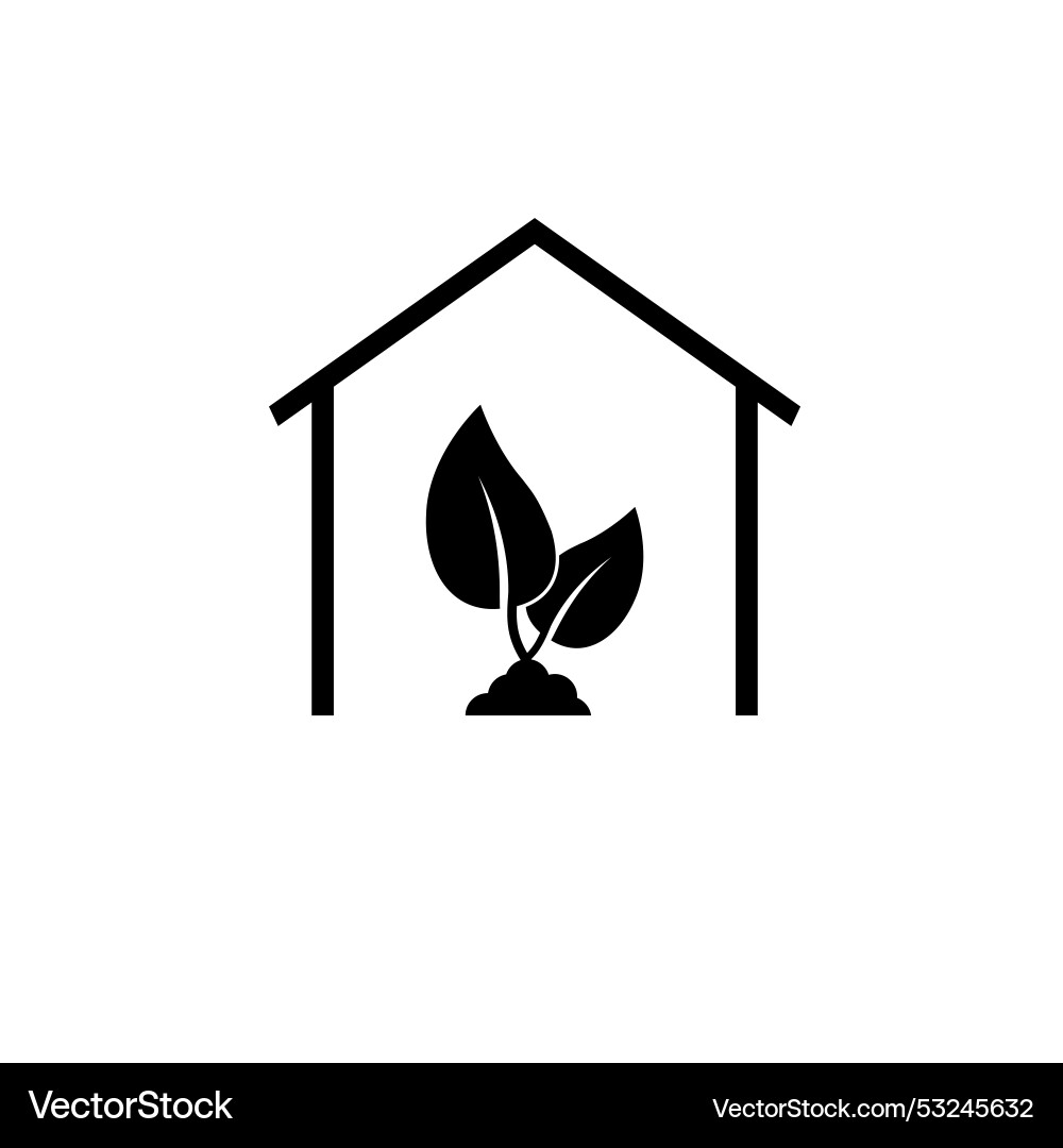 Sprout leaf in greenhouse agriculture solid flat Vector Image