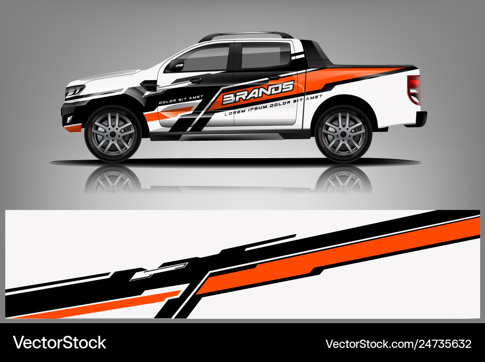 Truck wrap design sticker and decal Royalty Free Vector