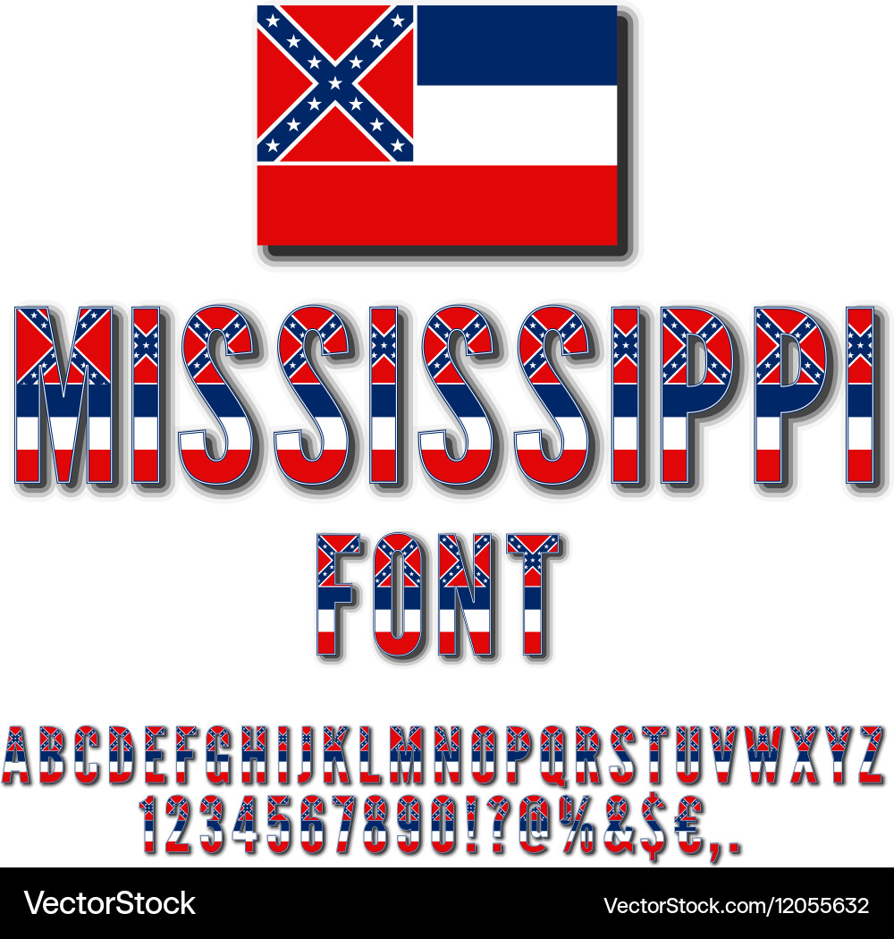 Usa state font Royalty Free Vector Image - VectorStock