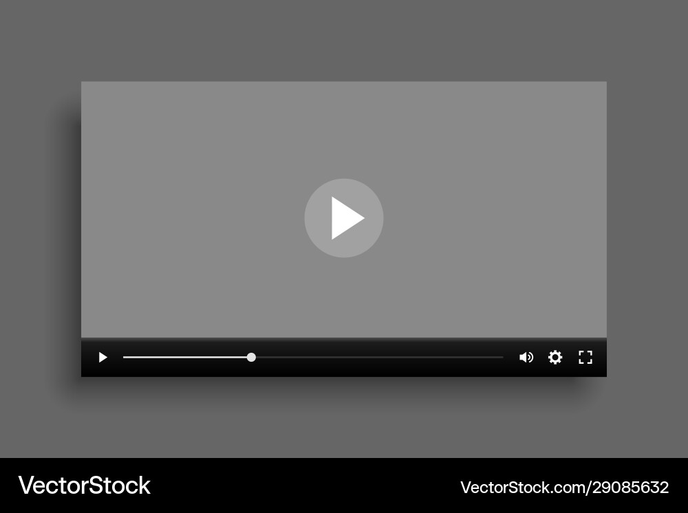 Video multimedia player mockup template design Vector Image