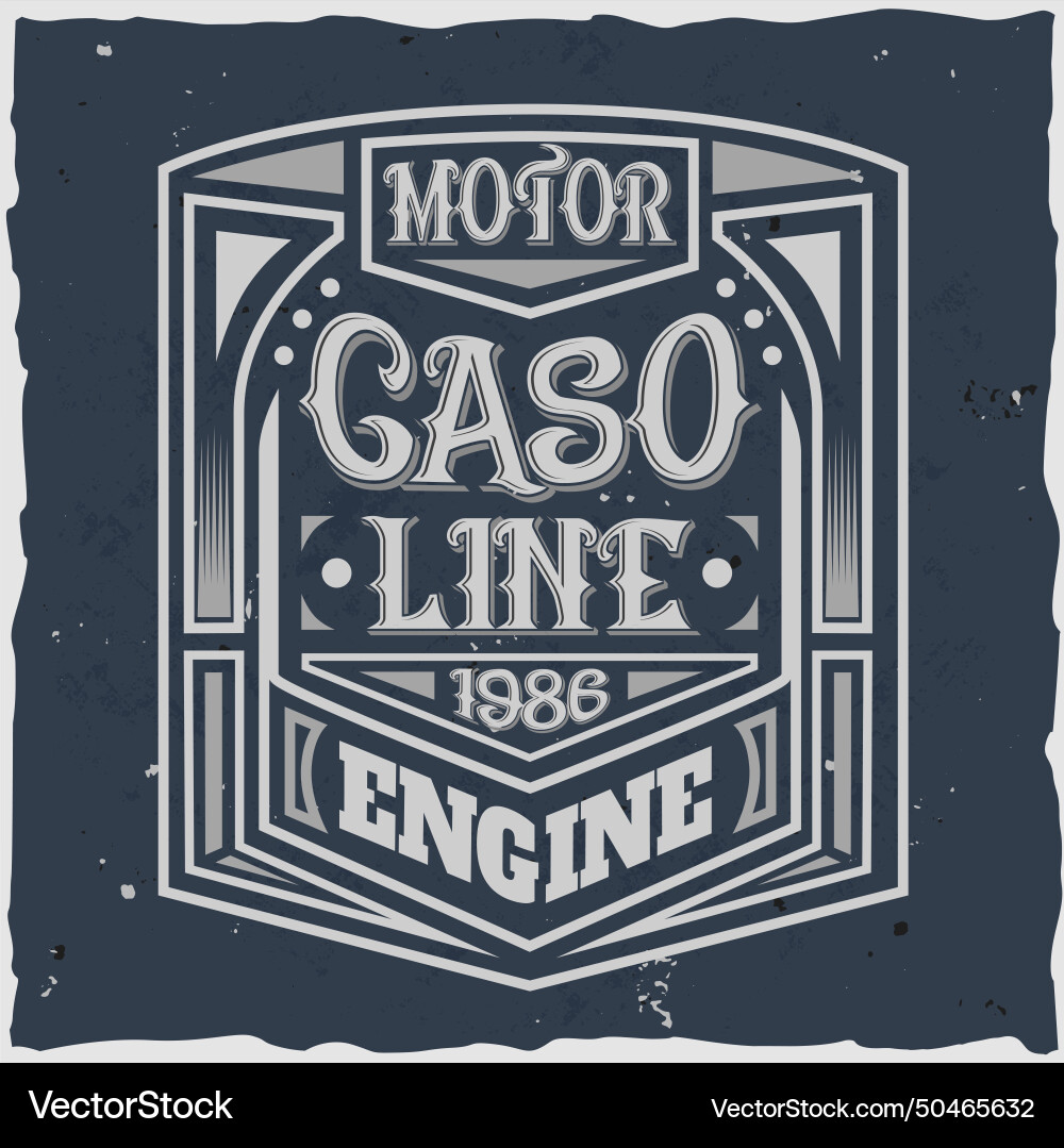 Vintage motor label with lettering composition Vector Image