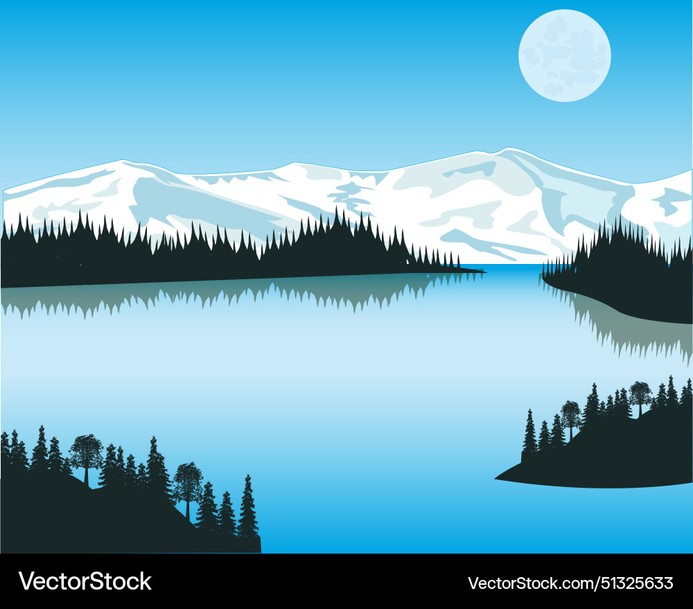 Beautiful landscape mountain lake early Royalty Free Vector