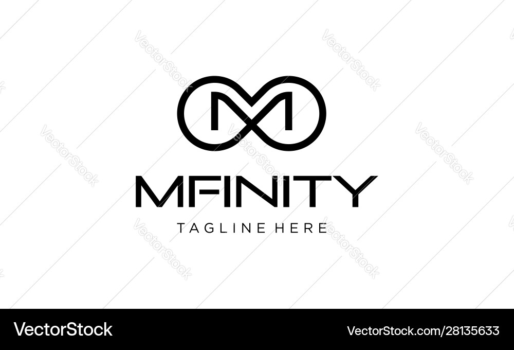 Black white initial letter m infinity logo Vector Image