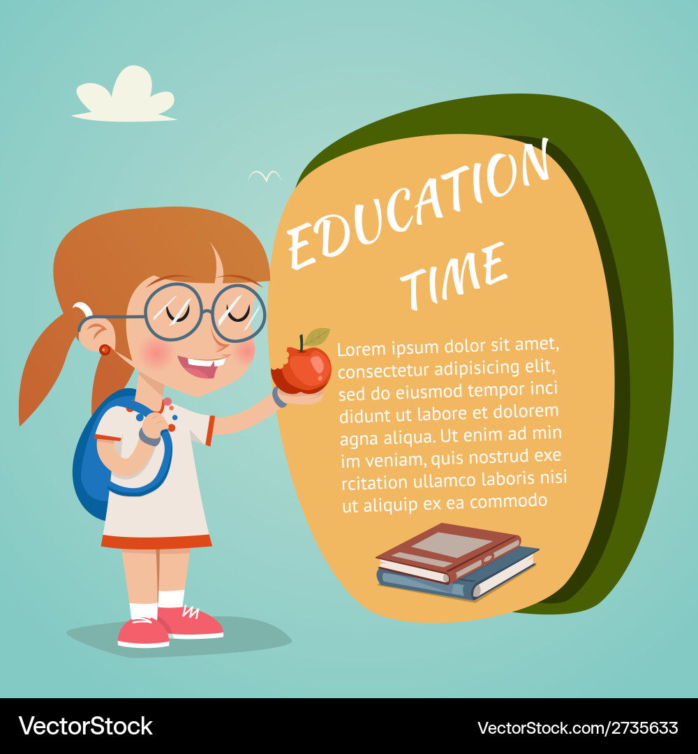 Colored education poster Royalty Free Vector Image