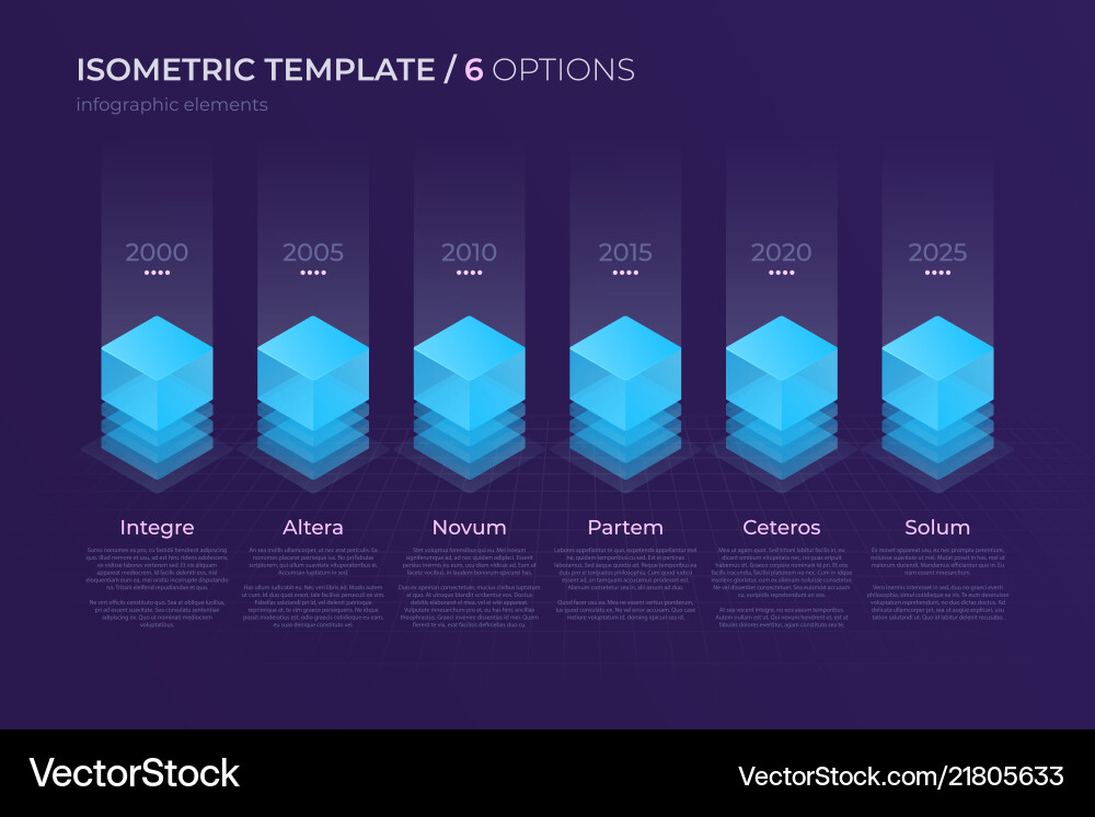 Design with isometric elements template Royalty Free Vector