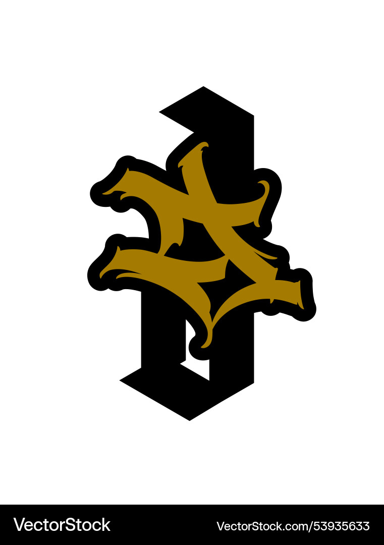 Letter j in graffiti and gothic style Royalty Free Vector