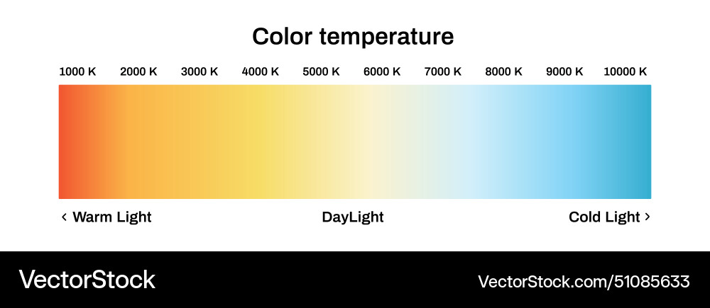 Light color temperature scale led diagram with Vector Image