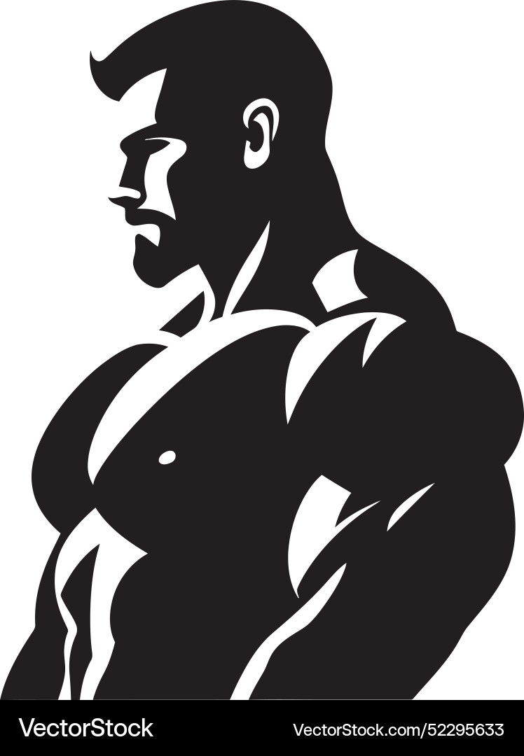 Muscle mastery black in shadows body Royalty Free Vector