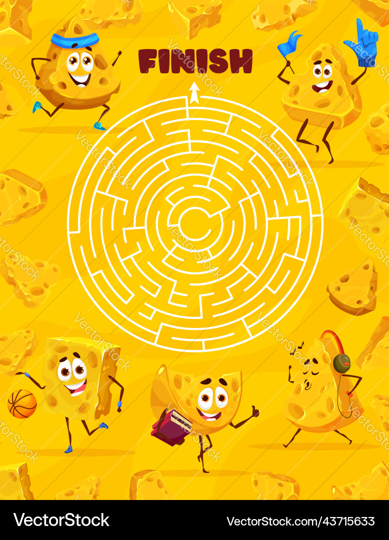 Runde Labyrinth Labyrinth Labyrinth Cartoon Käsezeichen