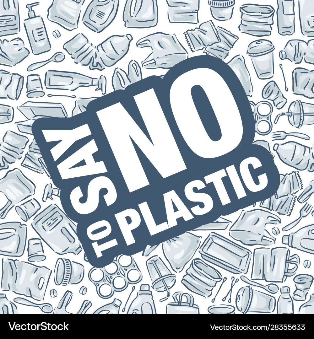 Stop Plastic Pollution Poster Royalty Free Vector Image