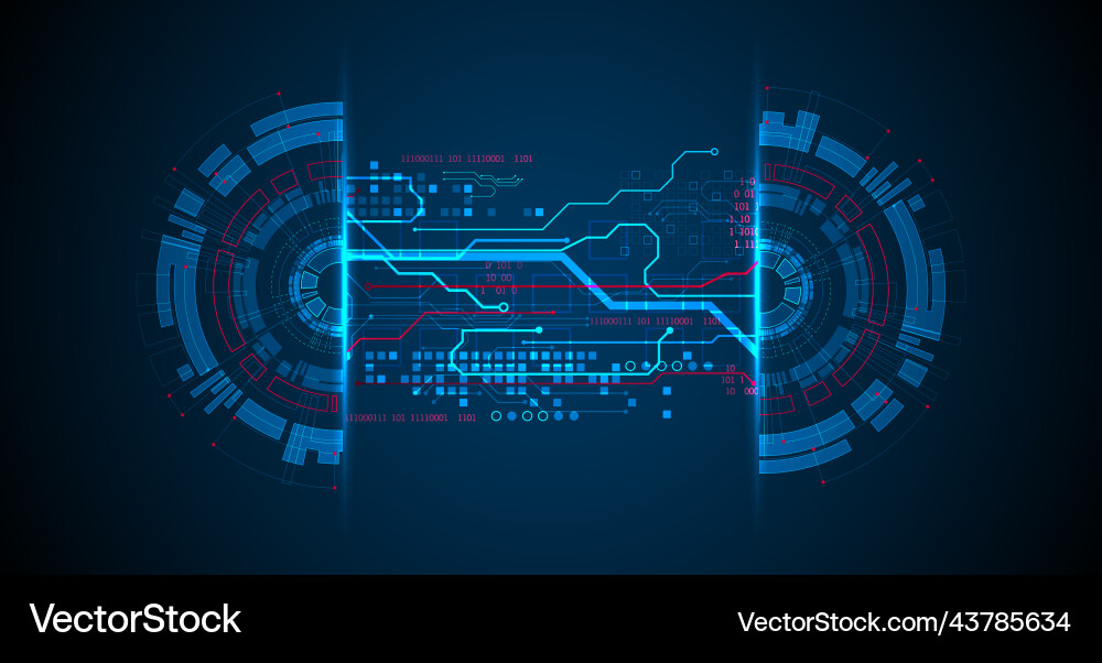 Abstract half-circle technology circuit board Vector Image