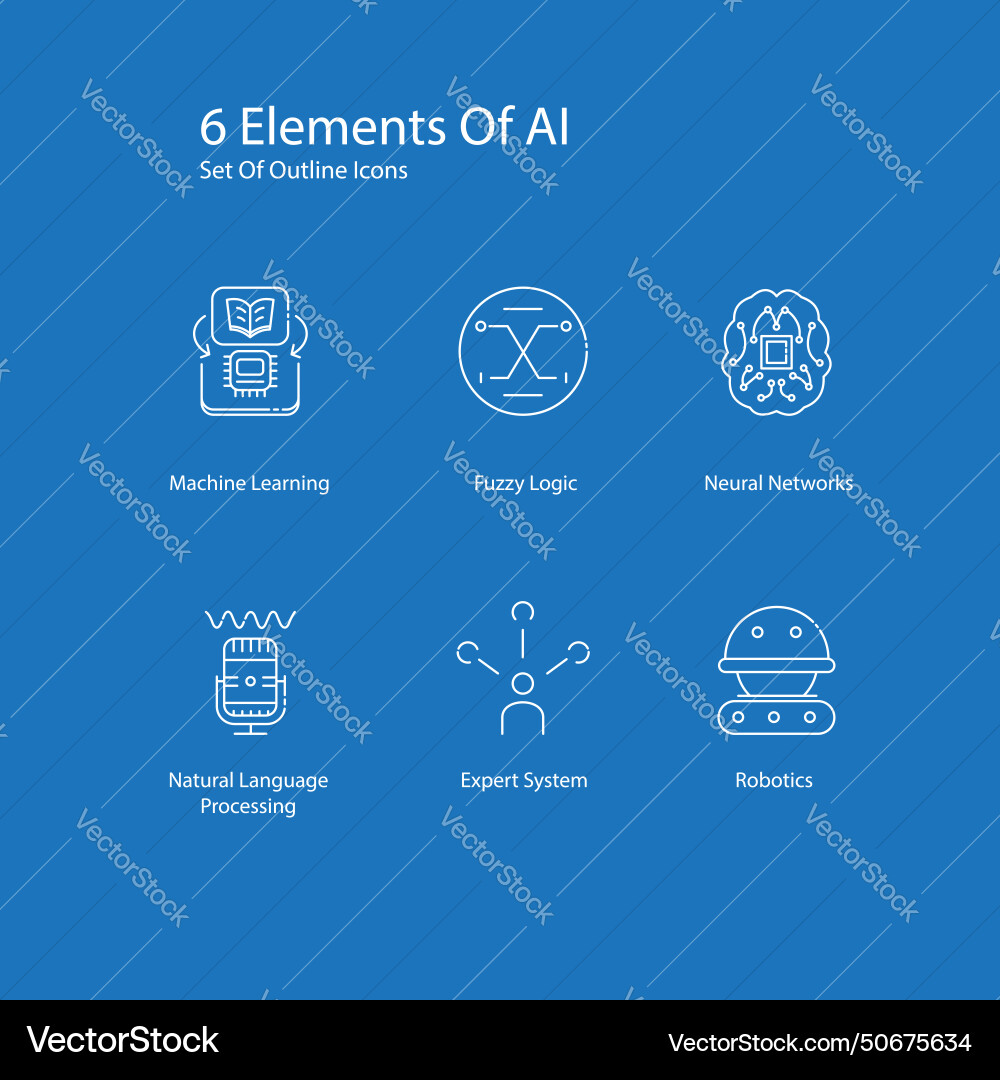 Ai essentials icon design set Royalty Free Vector Image