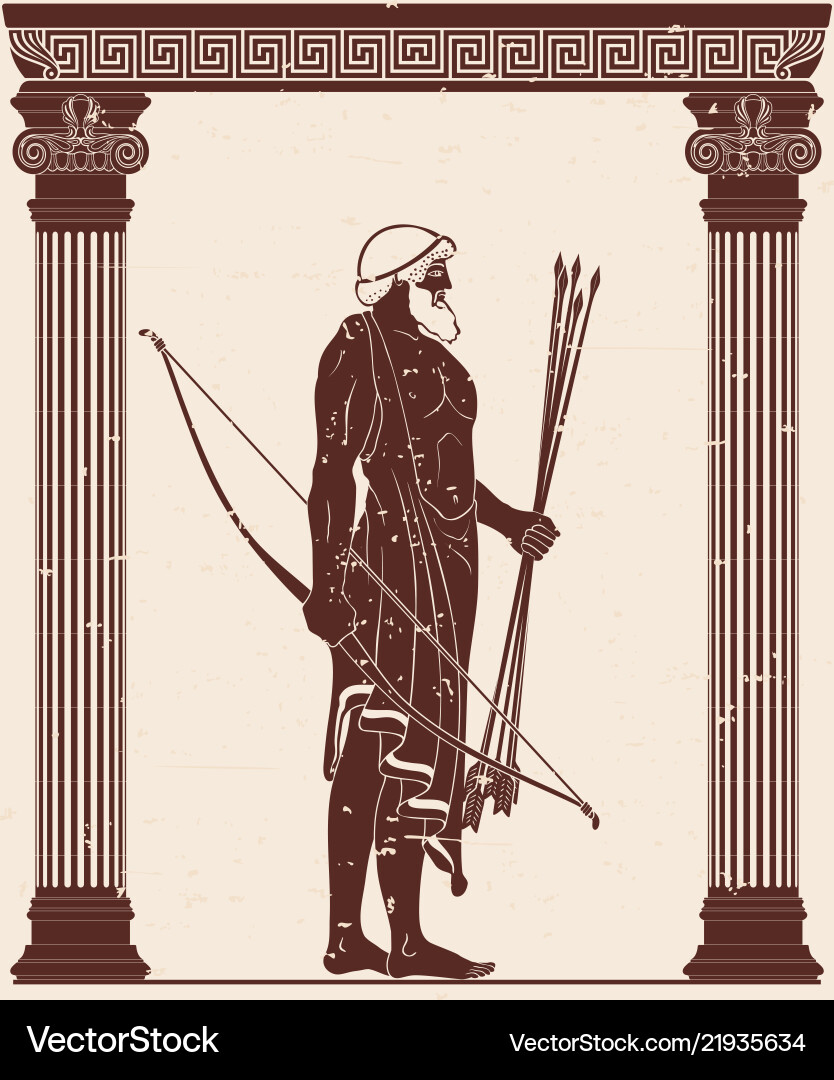 Ancient greek warrior Royalty Free Vector Image
