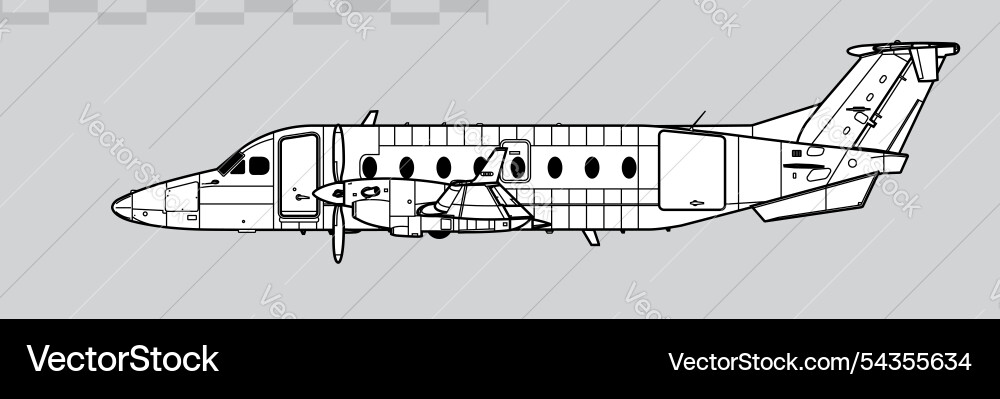 Beechcraft 1900D Airliner Royalty Free Vector Image