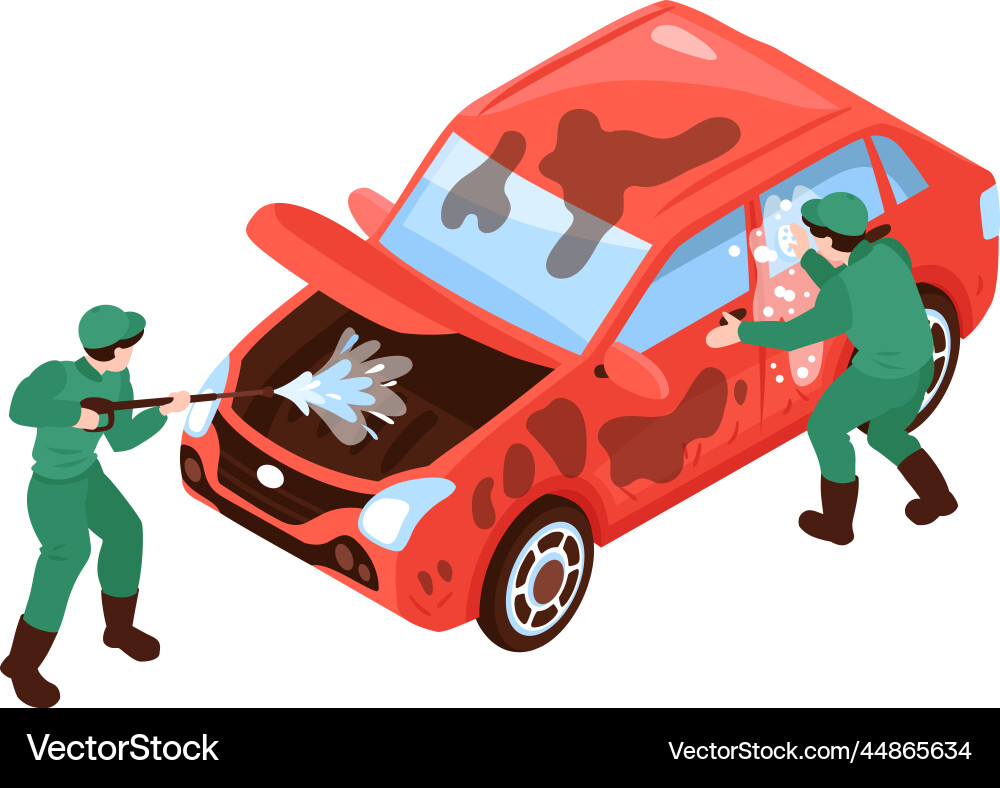 Dirty car service composition Royalty Free Vector Image