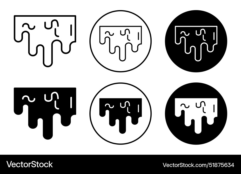 Dripping slime icon outline flat Royalty Free Vector Image