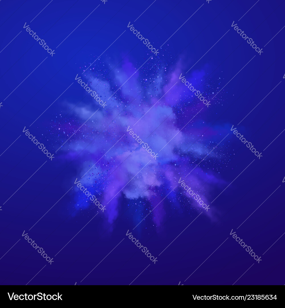 Explosion of blue powder Royalty Free Vector Image
