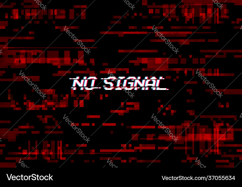 Glitch Screen No Signal Royalty Free Vector Image