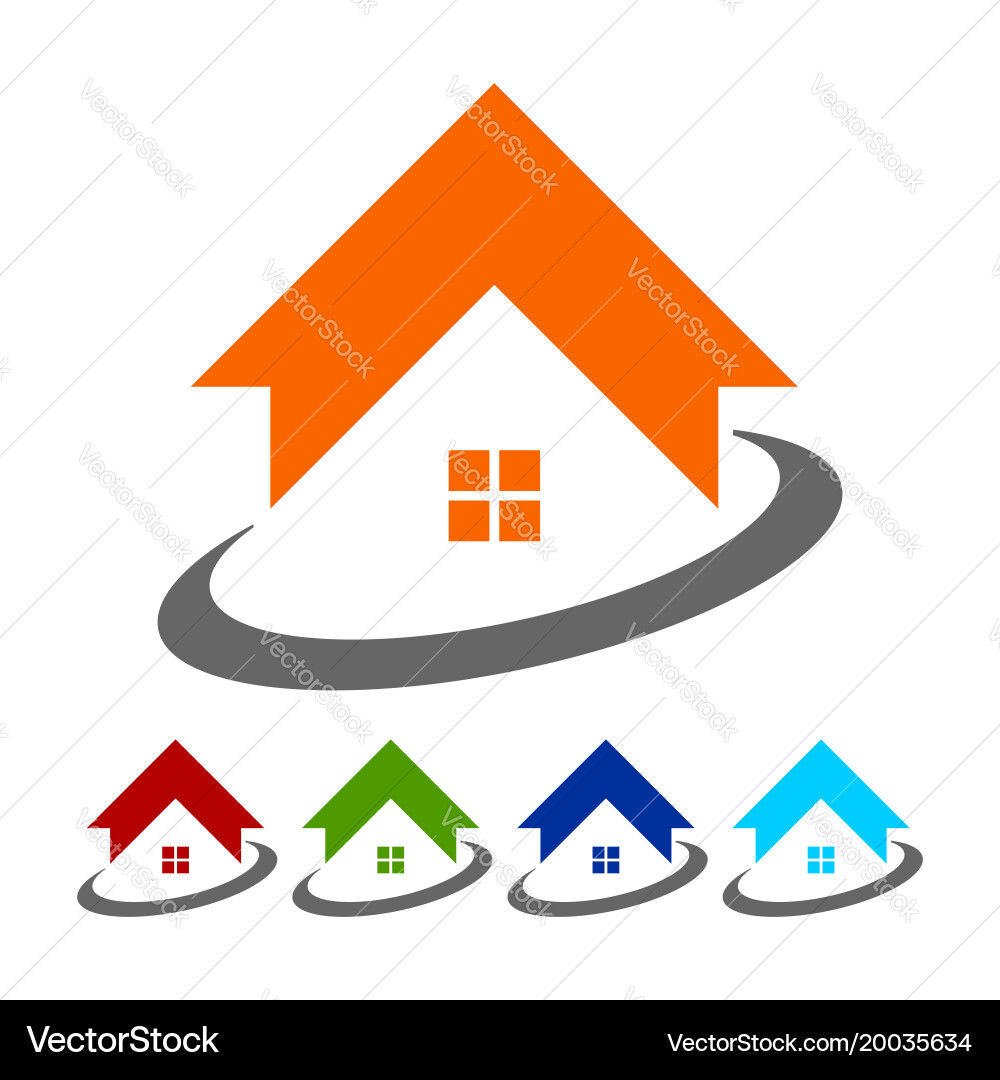 Global housing logo icon symbol Royalty Free Vector Image