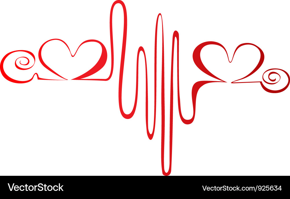 Heartbeat or cardiogram logo Royalty Free Vector Image
