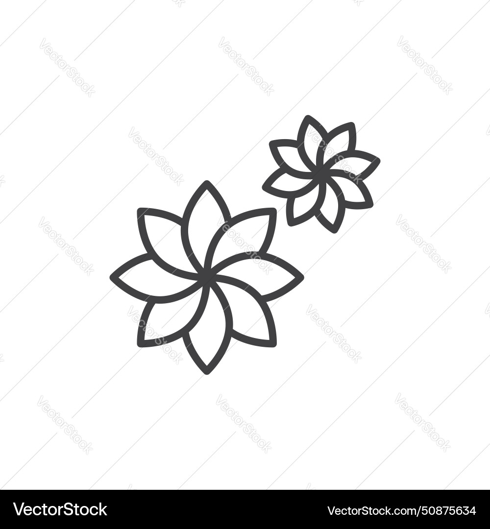 Jasmine icon set jasmine plumeria fragrant Vector Image