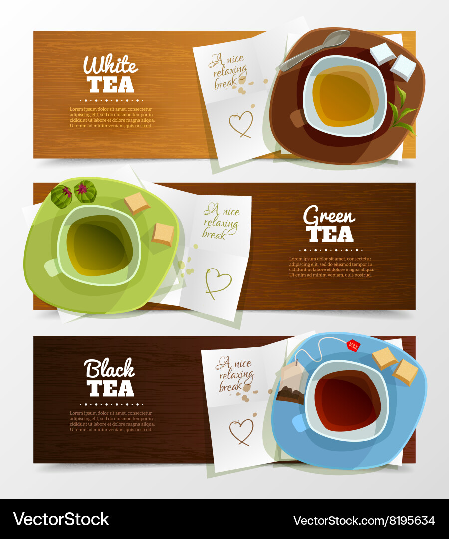 Tea banners set Royalty Free Vector Image - VectorStock