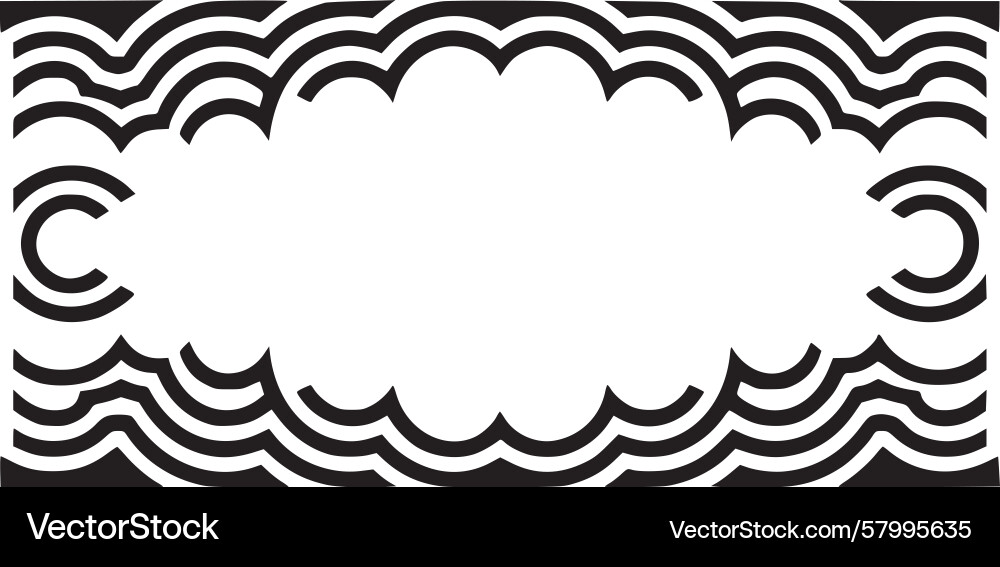 Black and White Wave Border Royalty Free Vector Image