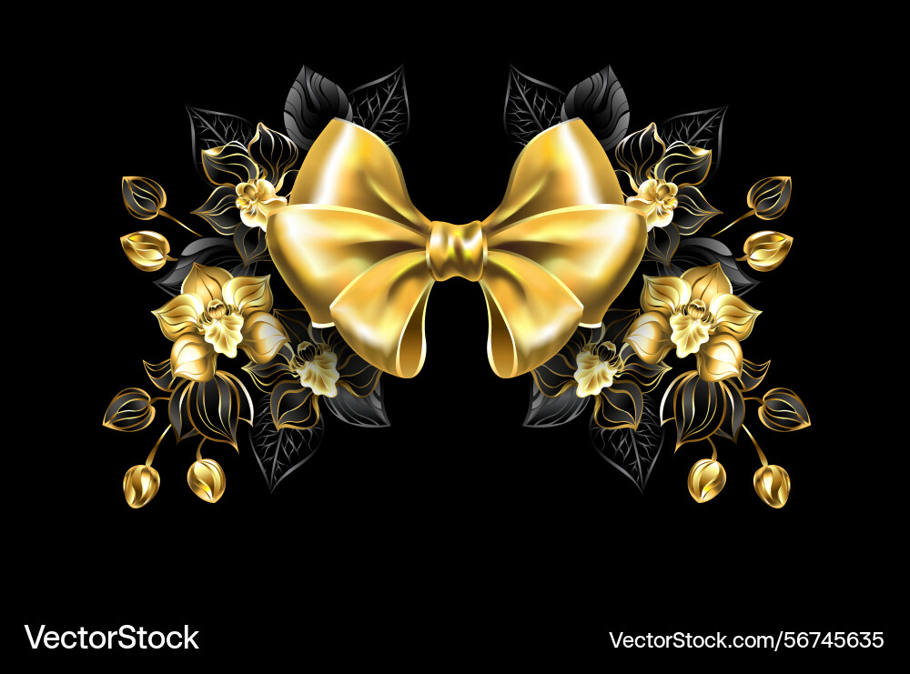 Brocade orchid bow Royalty Free Vector Image - VectorStock