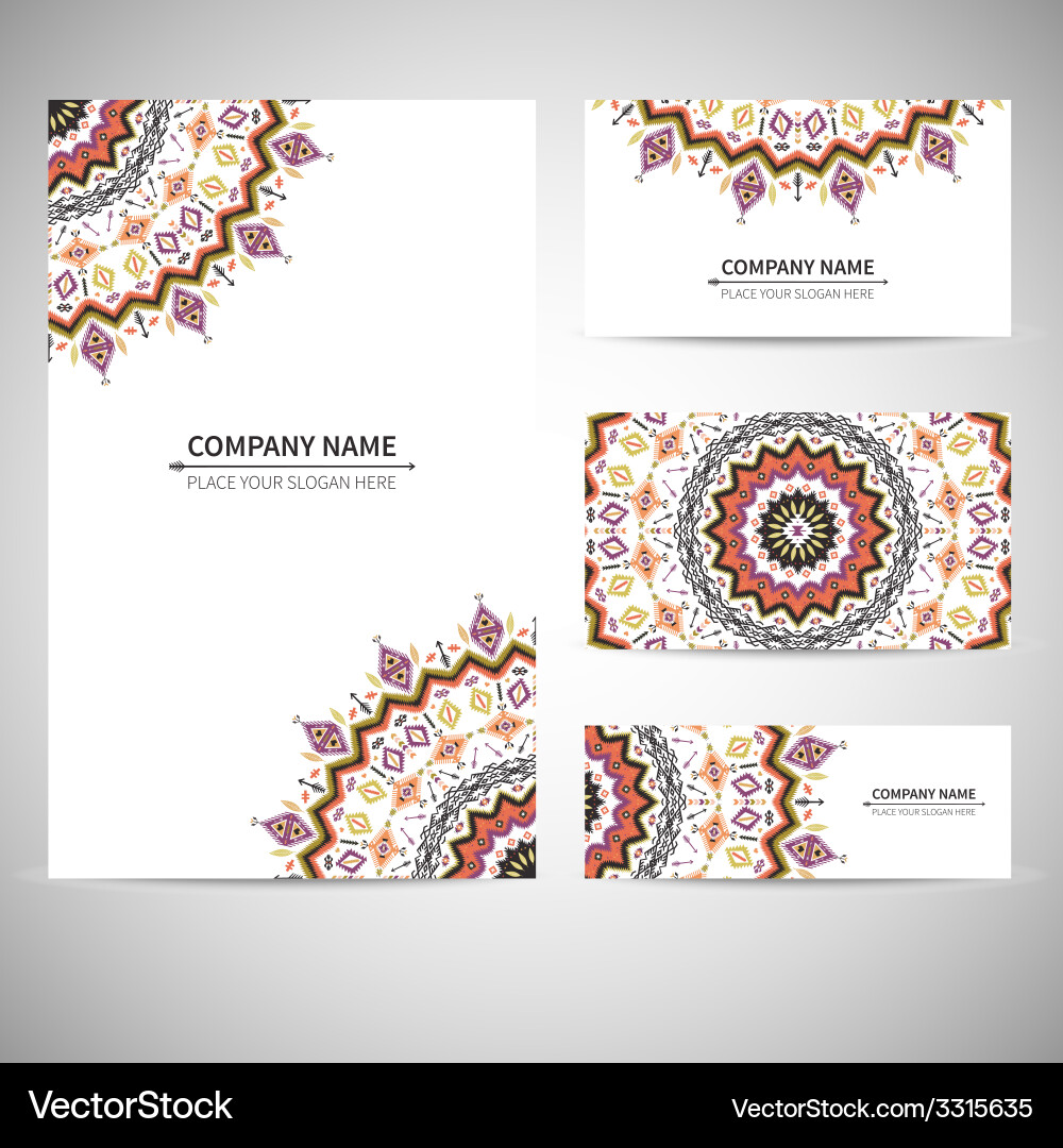 Business card template in native style Royalty Free Vector