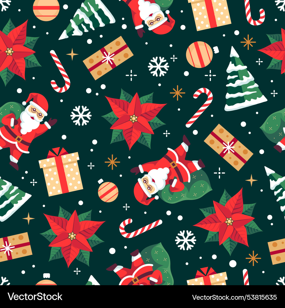 Christmas holiday seamless pattern Royalty Free Vector Image