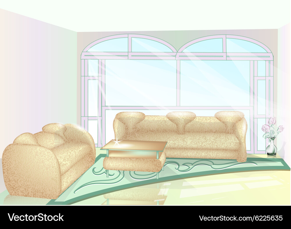 Cozy Living Room Royalty Free Vector Image - VectorStock