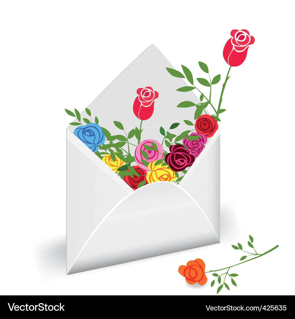 Flower mail Royalty Free Vector Image - VectorStock