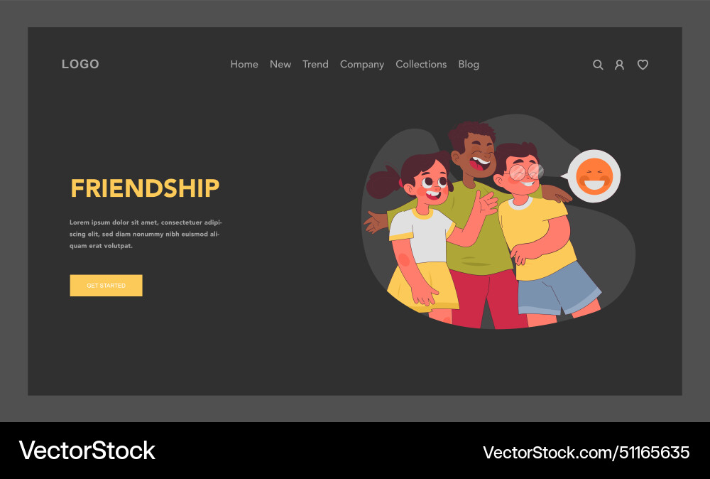 Friendship concept flat Royalty Free Vector Image
